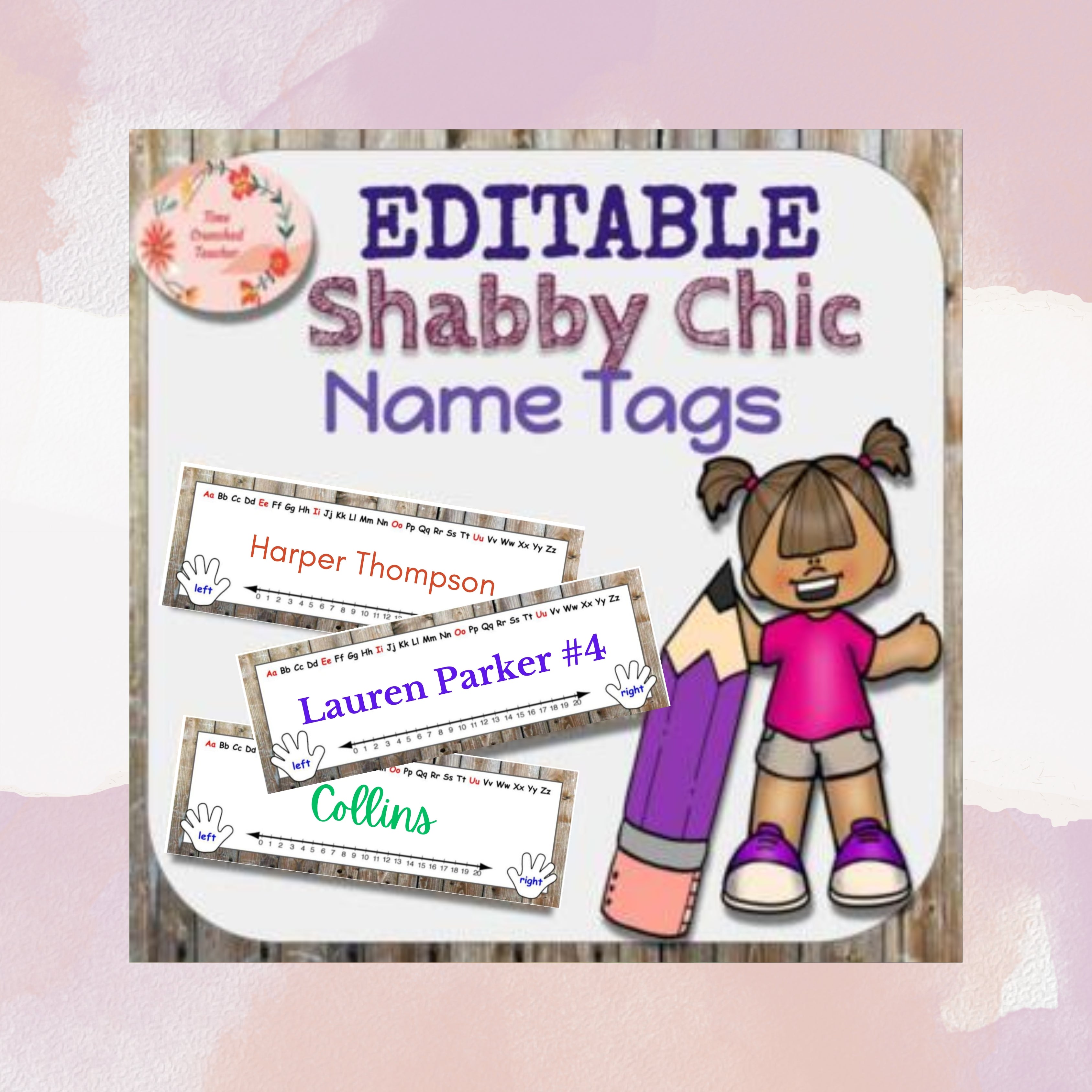 Editable Shabby Chic Farmhouse Name Tags! Just Type, Print, and Go ...