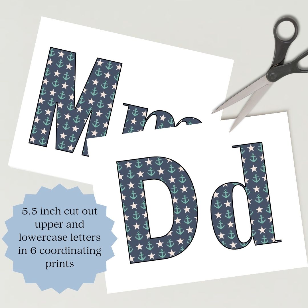 Printable Bulletin Board Lettering | Nautical Bulletin Board Lettering ...